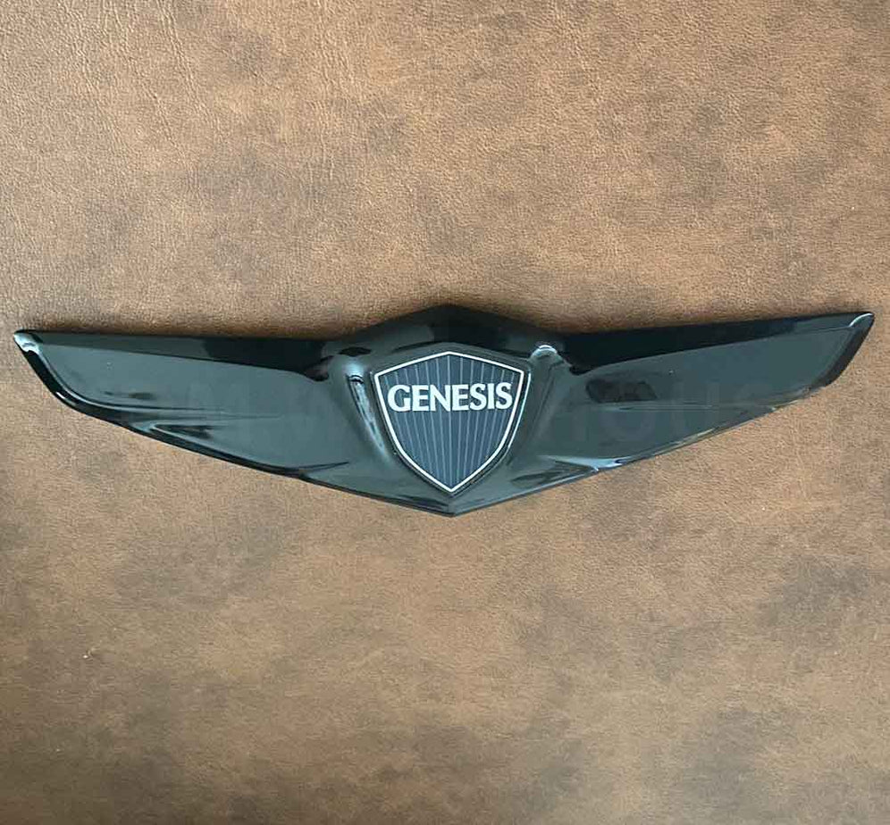 Glossy Black or Carbon Fiber Style Genesis Wing Badges and Emblems (Al ...
