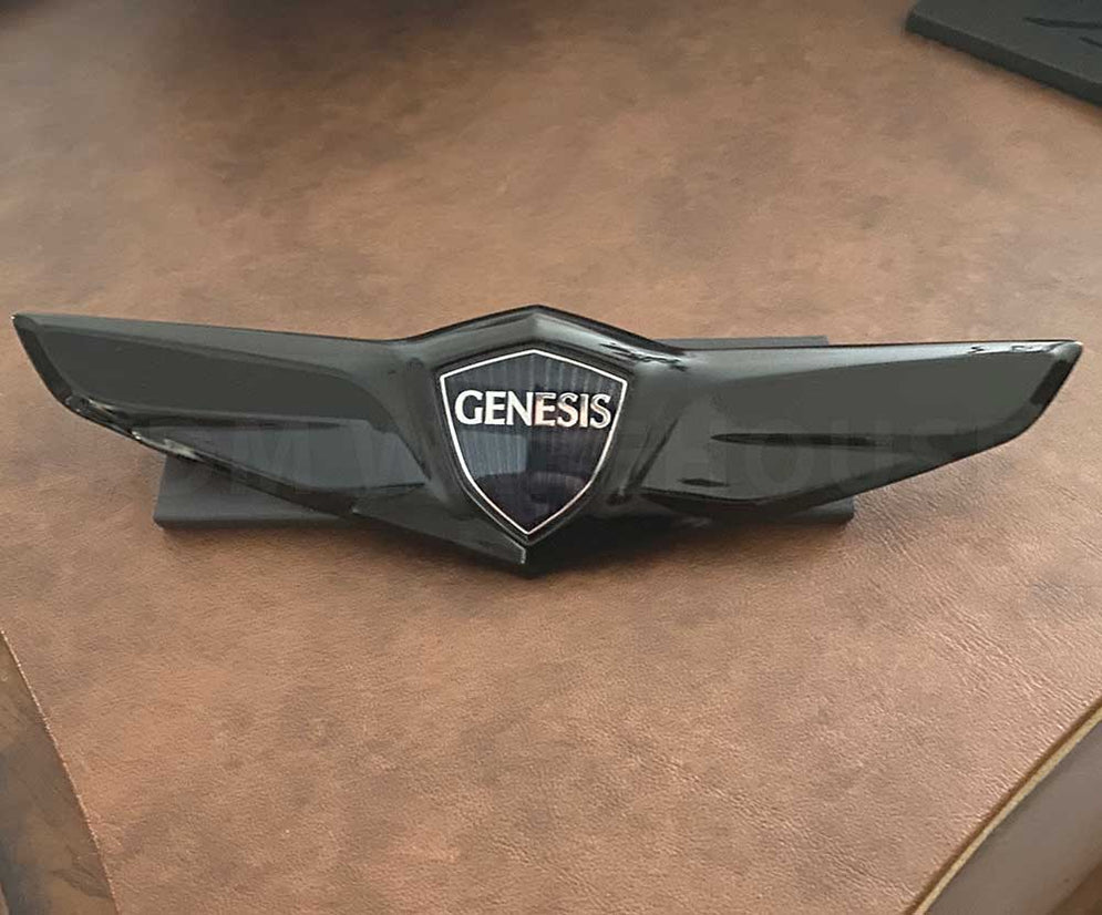 Glossy Black or Carbon Fiber Style Genesis Wing Badges and Emblems (Al ...
