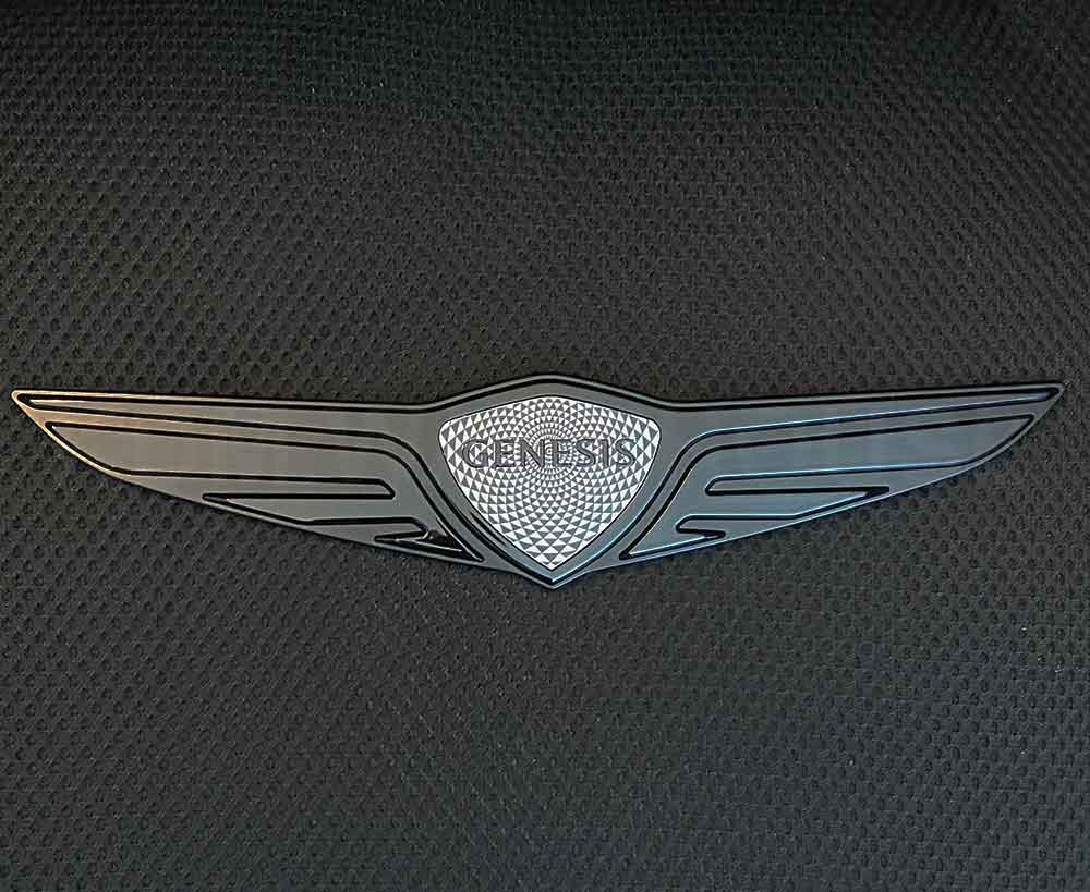 Glossy Black or Carbon Fiber Style Genesis Wing Badges and Emblems (Al ...