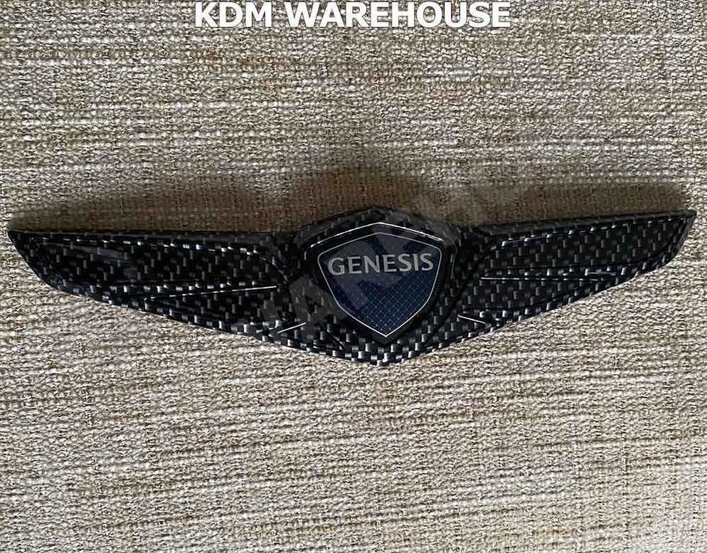 Glossy Black or Carbon Fiber Style Genesis Wing Badges and Emblems (Al ...