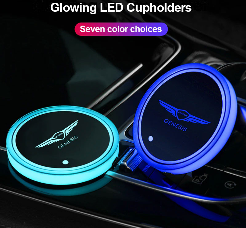 LED-Lit RGB Console Cup Holder Set (2 or 4 pieces) — KDM Warehouse