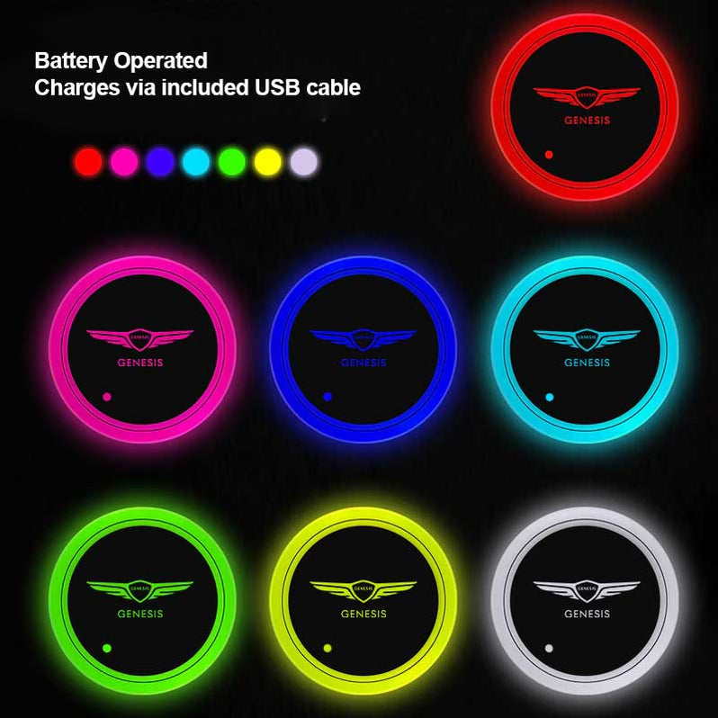 LED-Lit RGB Console Cup Holder Set (2 or 4 pieces) — KDM Warehouse
