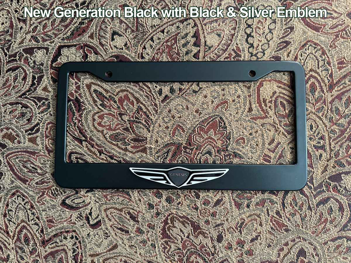License Plate Frame in Stainless Steel with Wing Emblem for Genesis ...