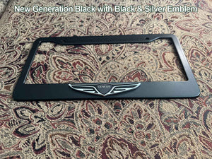 License Plate Frame in Stainless Steel with Wing Emblem for Genesis ...