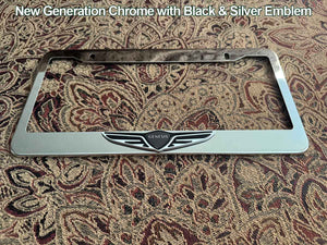 License Plate Frame in Stainless Steel with Wing Emblem for Genesis ...