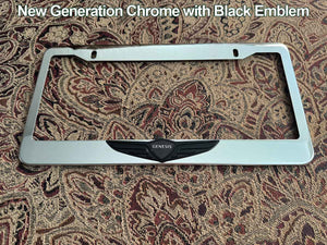 License Plate Frame in Stainless Steel with Wing Emblem for Genesis ...