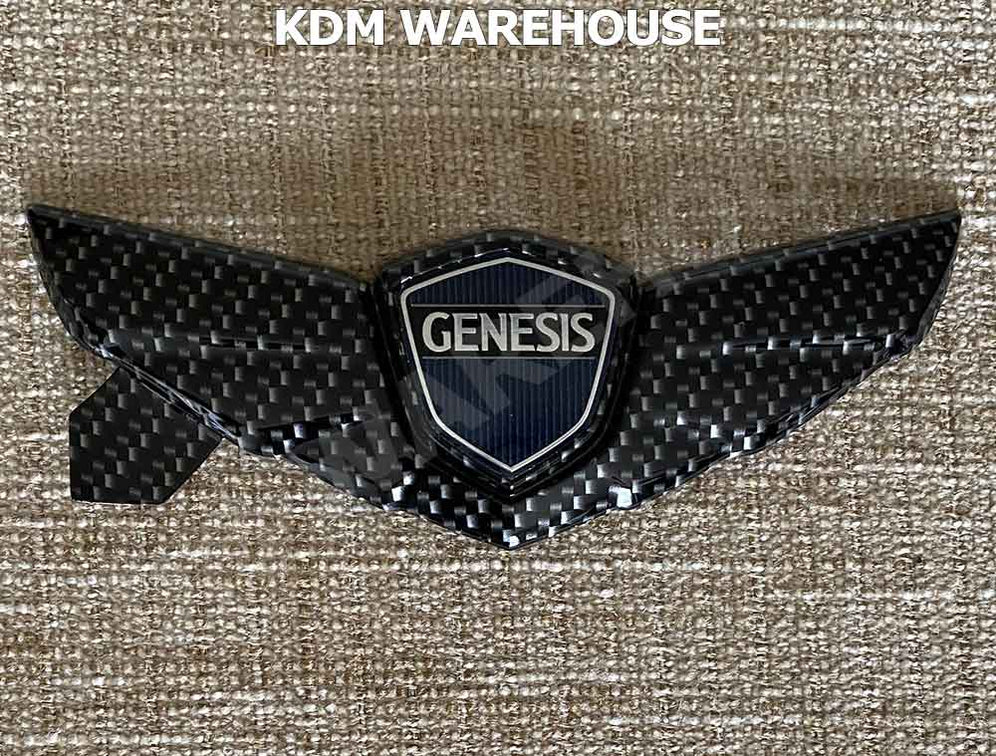 Glossy Black or Carbon Fiber Style Genesis Wing Badges and Emblems (Al ...
