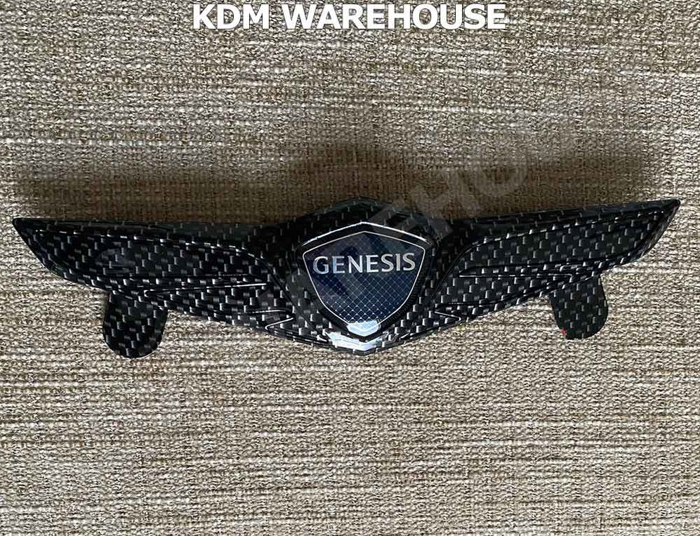 Glossy Black or Carbon Fiber Style Genesis Wing Badges and Emblems (Al ...