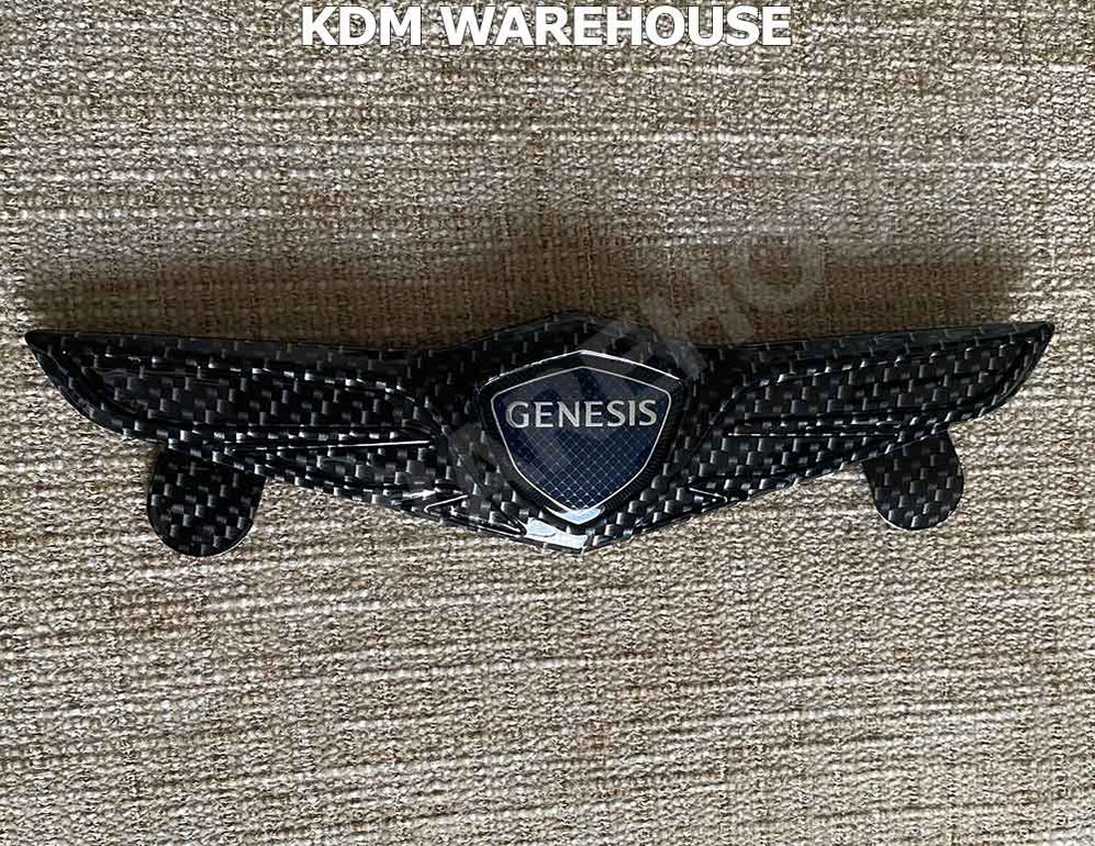 Glossy Black or Carbon Fiber Style Genesis Wing Badges and Emblems (Al ...