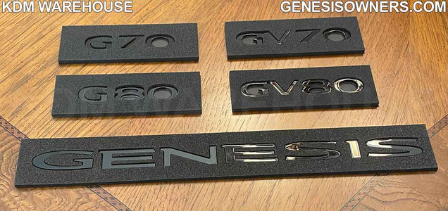 Black Genesis Text Badge Emblems G70, G80, GV70, GV80 — KDM Warehouse
