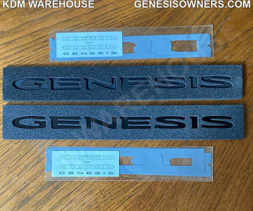 Black Genesis Text Badge Emblems G70, G80, GV70, GV80 — KDM Warehouse